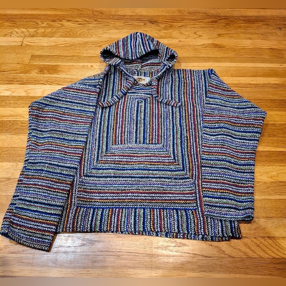 Sweaters | Rare Vintage Earth Ragz Boho Hippie Reggae Rasta Pancho ...